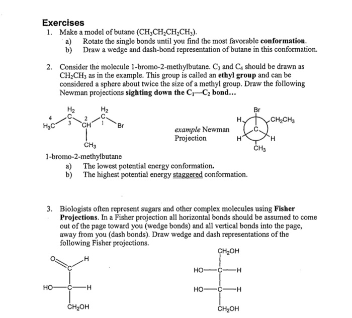 Solved Exercises 1. Make a model of butane (CH3CH2CH2CH3). | Chegg.com