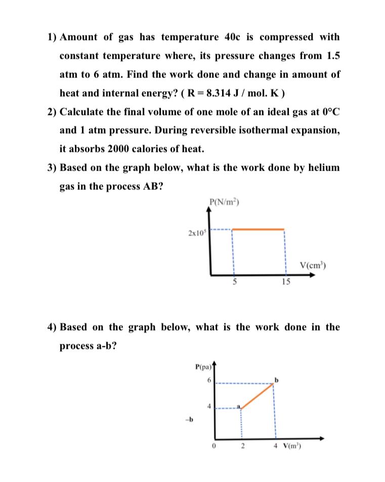 Solved Amount of gas has temperature 40c ﻿is compressed with | Chegg.com