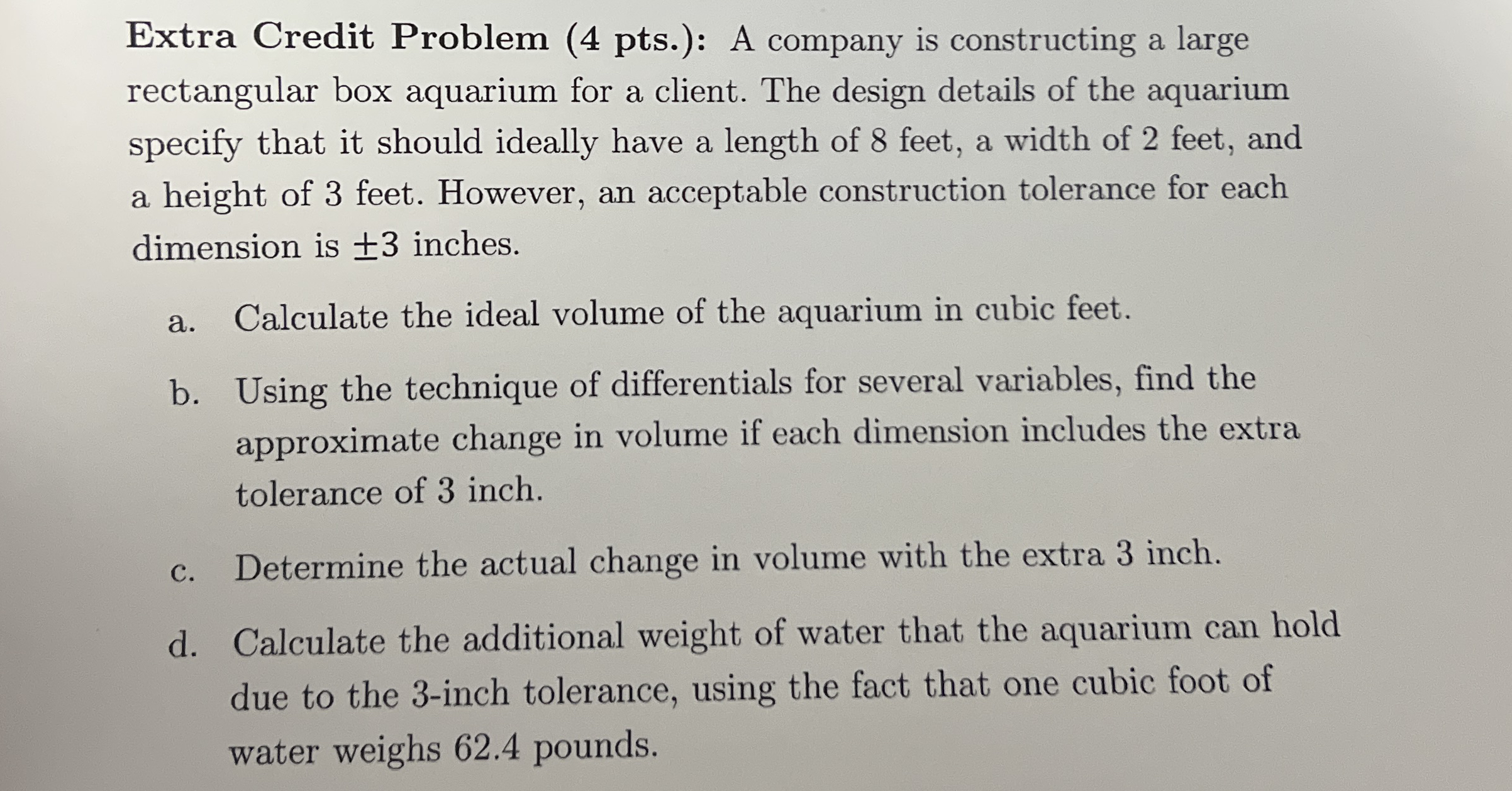 Solved Extra Credit Problem (4 ﻿pts.): A company is | Chegg.com