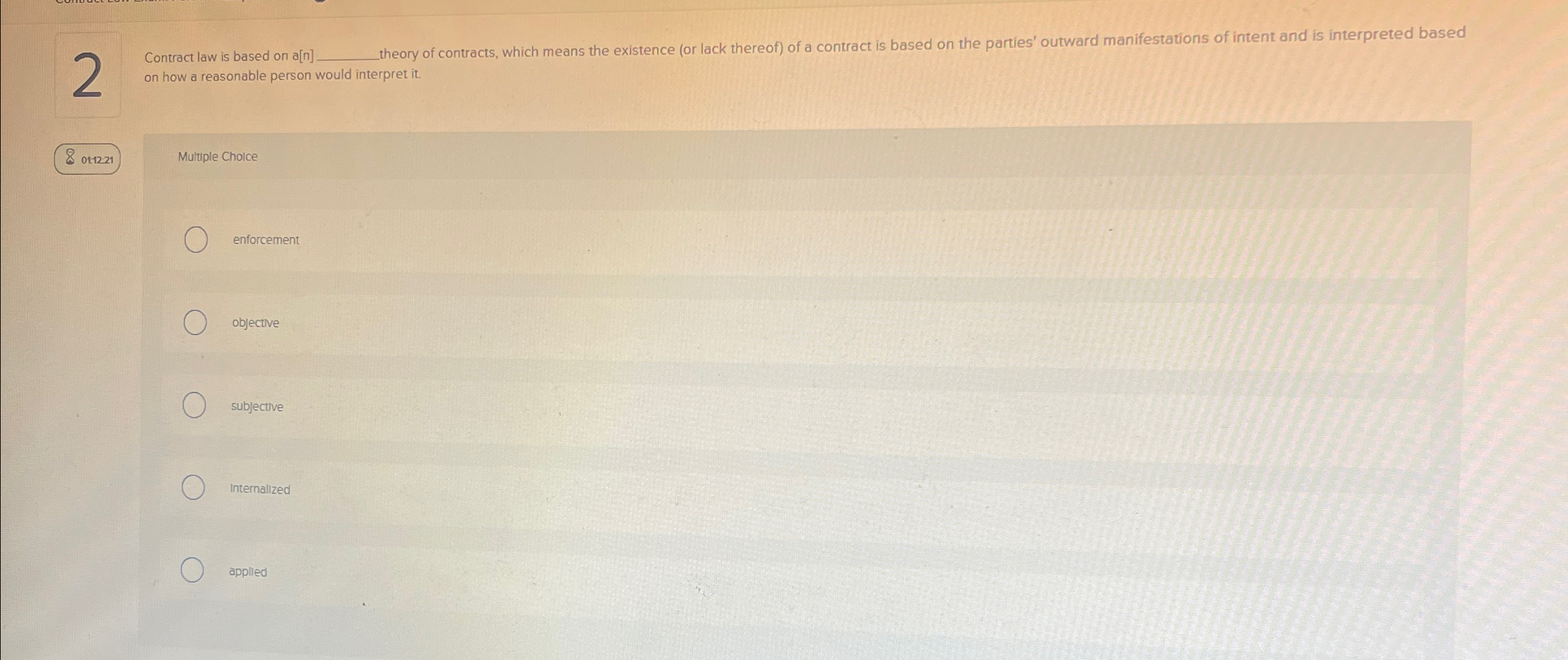 Solved Contract law is based on a[n] ﻿theory of contracts, | Chegg.com