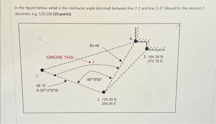 Solved In the figure below, what is the clockwise angle | Chegg.com