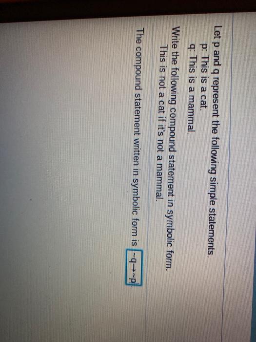 Solved Let p and q represent the following simple | Chegg.com