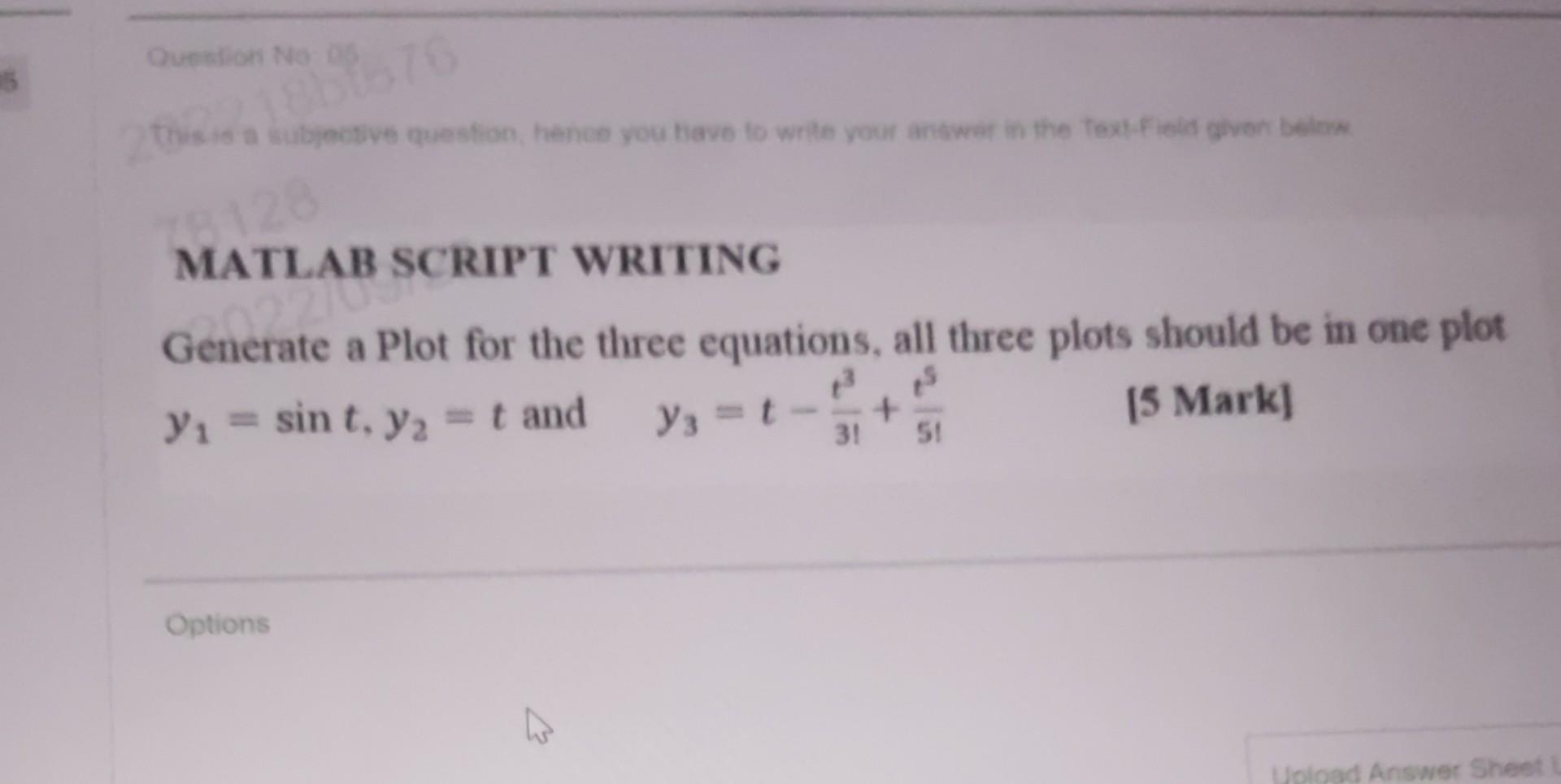Solved MATLAB SCRIPT WRITING Generate a Plot for the three | Chegg.com