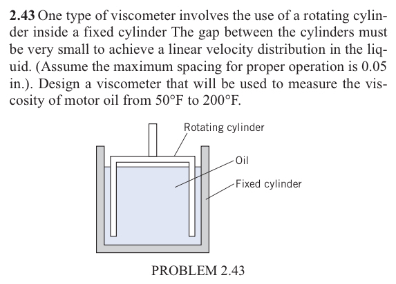 Solved 2.43 ﻿One type of viscometer involves the use of a | Chegg.com