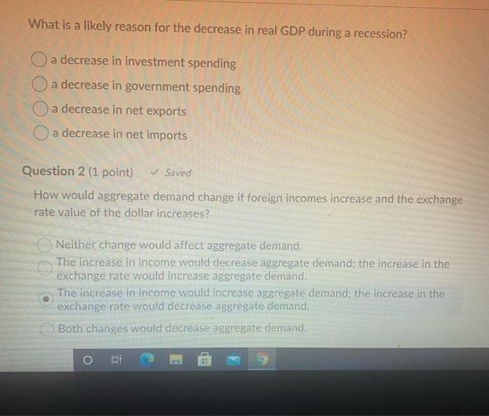 Solved What is a likely reason for the decrease in real GDP | Chegg.com