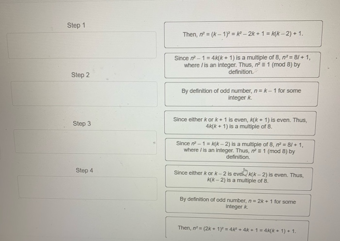 Solved 1) show the steps to prove that if n is an odd | Chegg.com