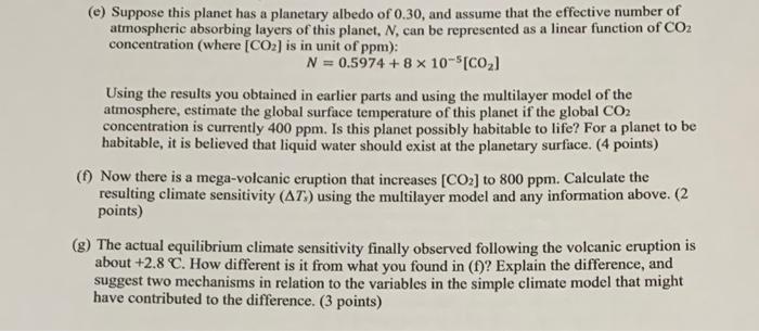 Solved 1. Stellar Spectrum and Planetary Energy Balance (17 | Chegg.com