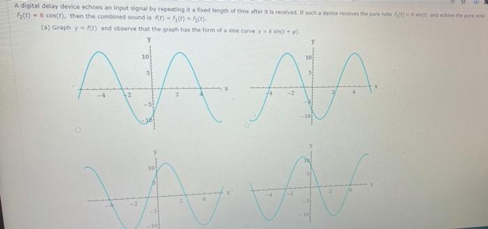 Solved A digital delay device echoes an input signal by | Chegg.com