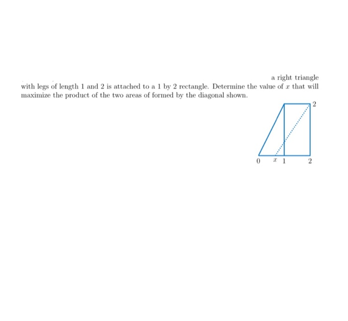 Solved a right triangle with legs of length 1 and 2 is | Chegg.com