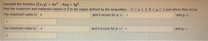 Solved Consider the function f(x,y)=4x3−6xy+4y2. Find the | Chegg.com