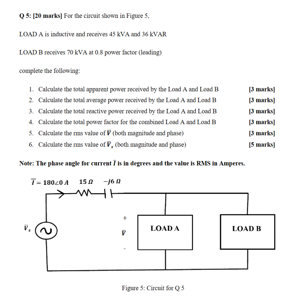 Solved Q 5: [20 ﻿marks] ﻿For the circuit shown in Figure | Chegg.com