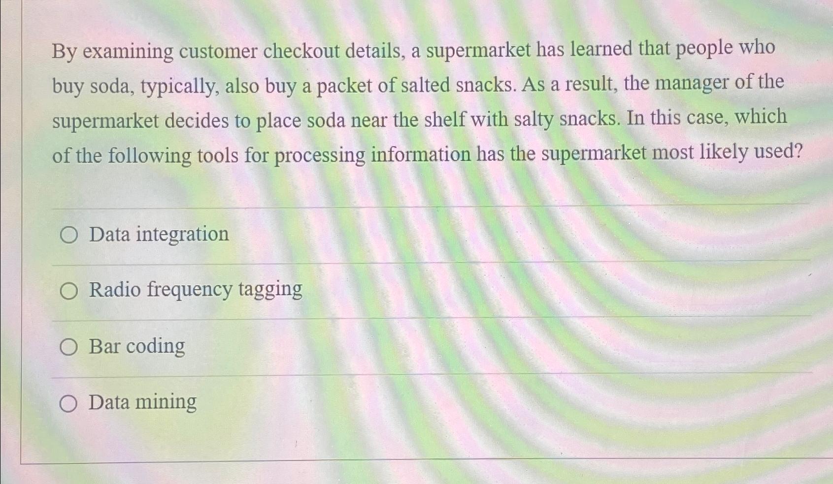 Solved By examining customer checkout details, a supermarket | Chegg.com