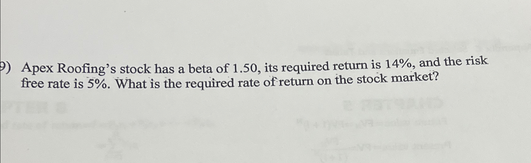 Solved Apex Roofing's stock has a beta of 1.50 , ﻿its | Chegg.com