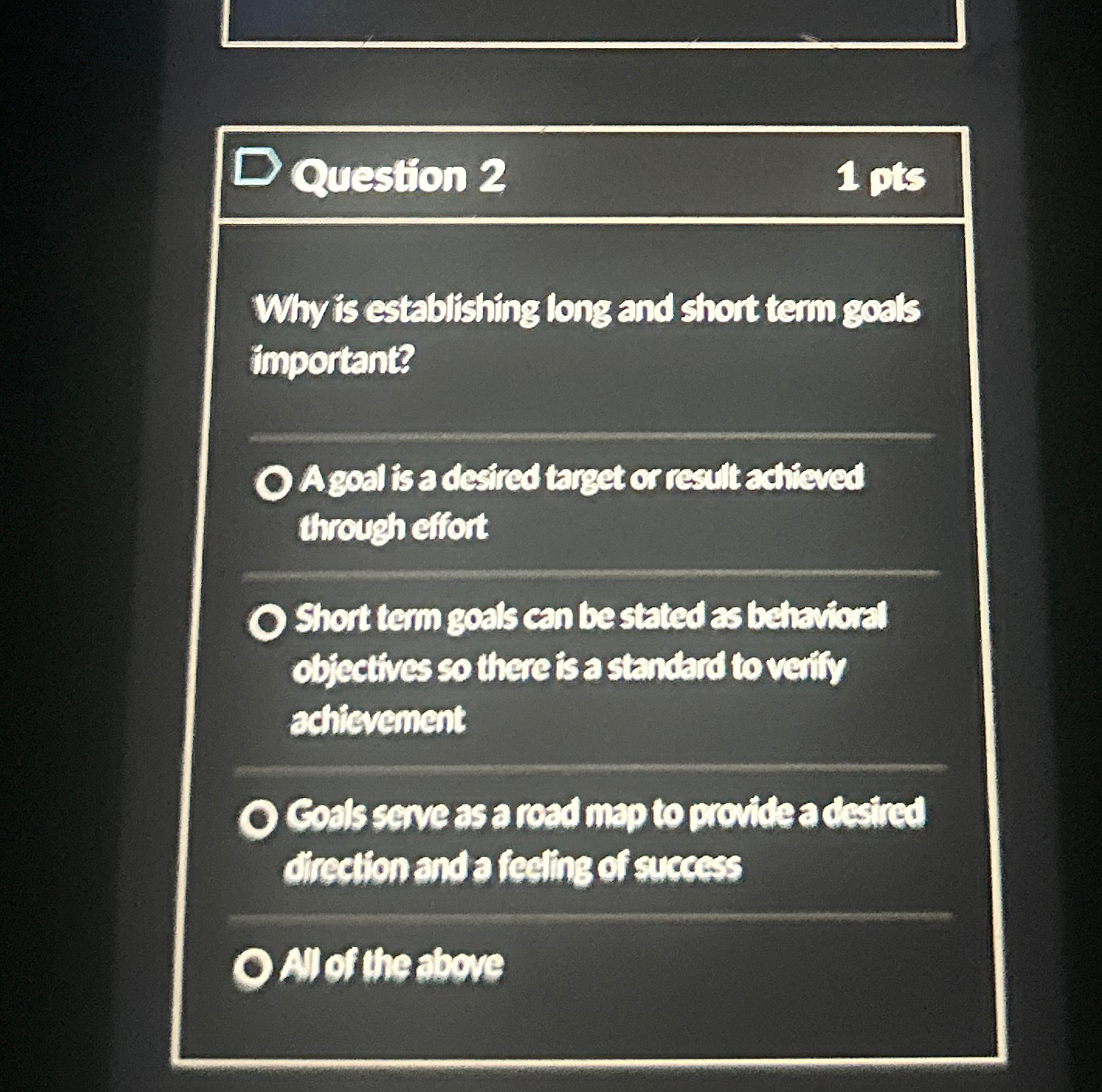 Solved Question 210tsWhy is establishing long and short term | Chegg.com