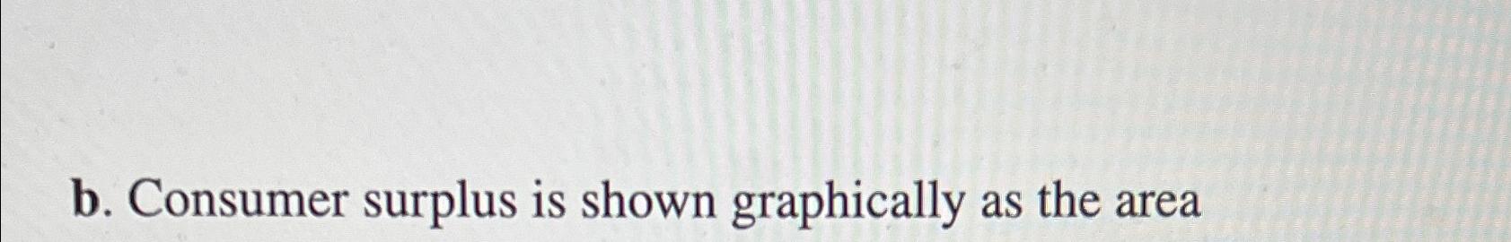 Solved b. ﻿Consumer surplus is shown graphically as the area | Chegg.com