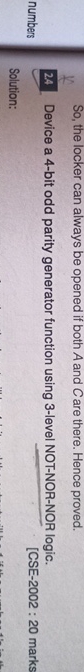 Solved So, ﻿the locker can always be opened if both A and C | Chegg.com