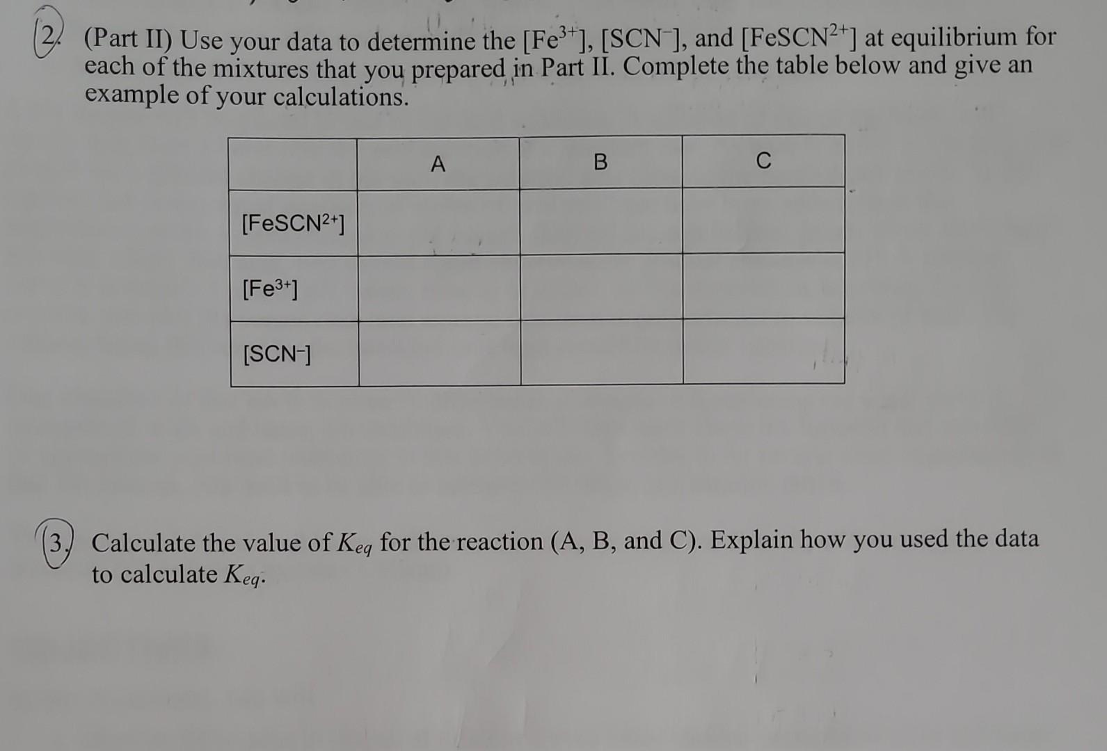 Solved \begin{tabular}{|c|c|c|c|} \hline Beaker & | Chegg.com