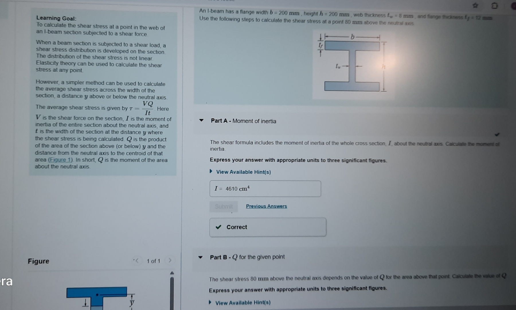 Solved Learning Goal:To calculate the shear stress at a | Chegg.com