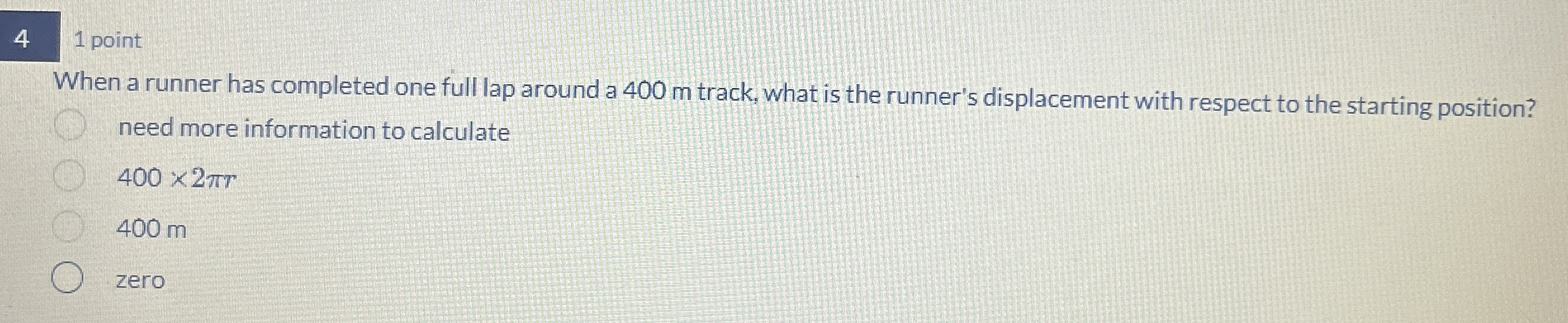 Solved 41 ﻿pointWhen a runner has completed one full lap | Chegg.com