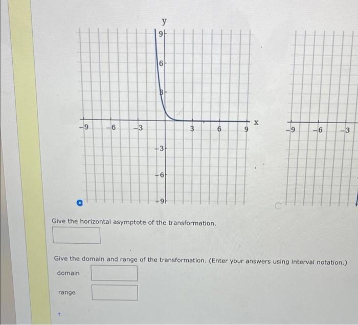 Solved Give The Horizontal Asymptote Of The Transformation 