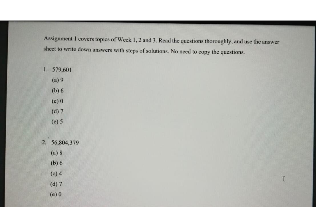 Solved Assignment 1 ﻿covers topics of Week 1,2 ﻿and 3. ﻿Read | Chegg.com