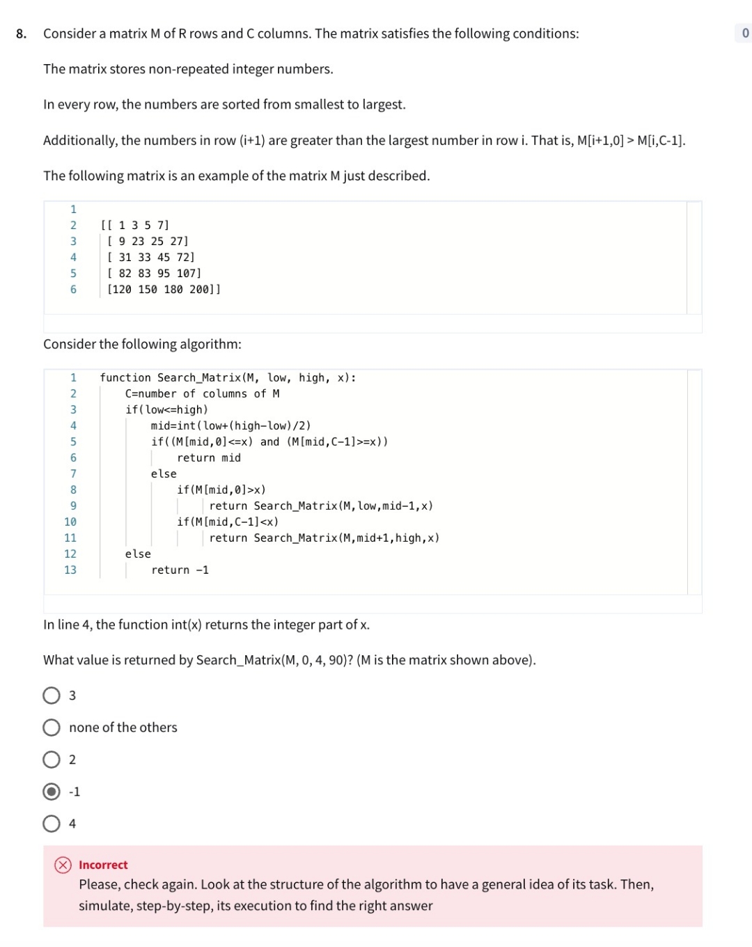 Solved Consider a matrix M of R rows and C columns. The | Chegg.com