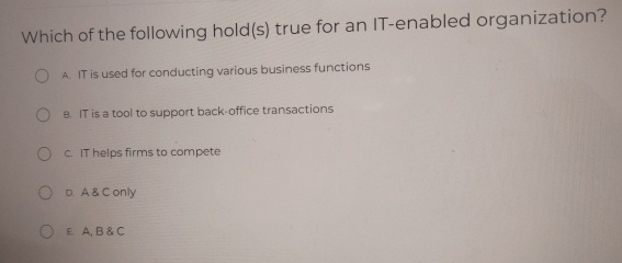 Solved Which of the following hold(s) ﻿true for an | Chegg.com