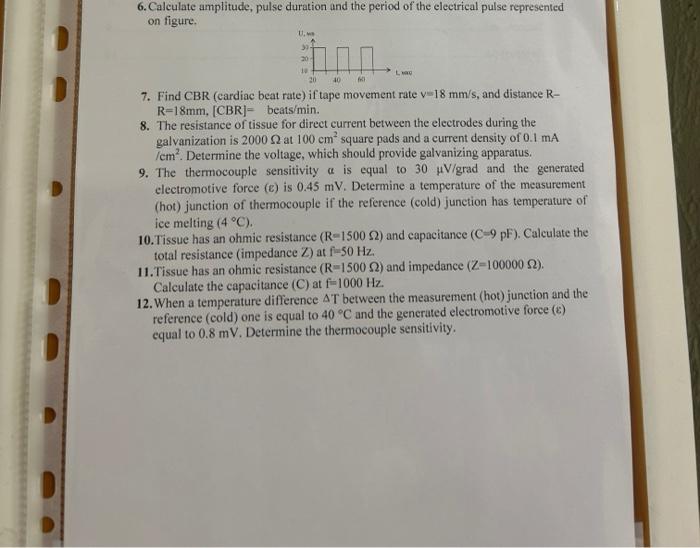 Solved 6. Calculate amplitude, pulse duration and the period | Chegg.com
