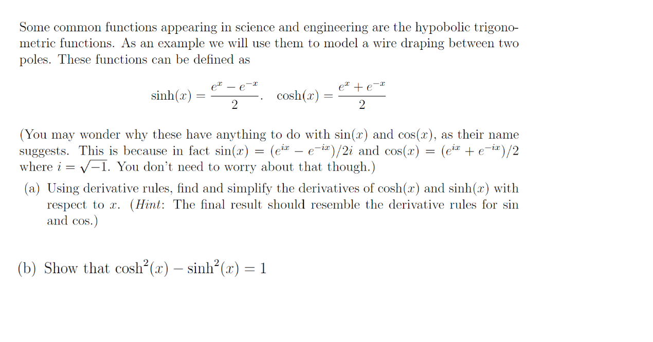 Solved Some common functions appearing in science and | Chegg.com