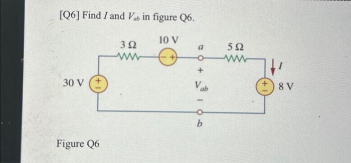Solved [Q6] Find I and Vab in figure Q6. Figure Q6 | Chegg.com