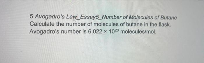 Solved Only # 5 : Calculate the number of molecules of | Chegg.com