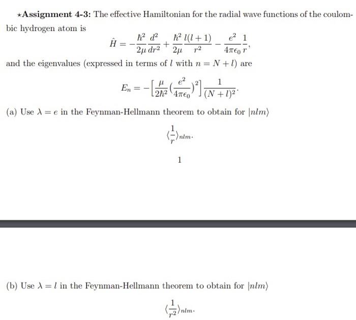 Solved ⋆ Assignment 4-3: The effective Hamiltonian for the | Chegg.com