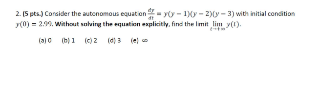 Solved pts.) ﻿Consider the autonomous equation | Chegg.com