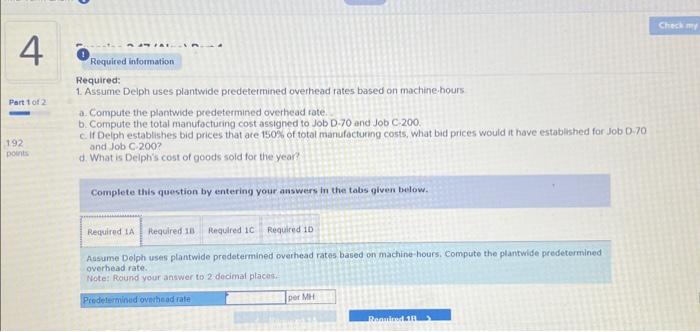 Solved Required information Exercise 2-17 (Algo) Plantwide | Chegg.com