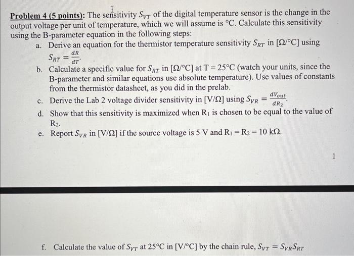 Solved Problem 4 (5 points): The sensitivity SVT of the | Chegg.com