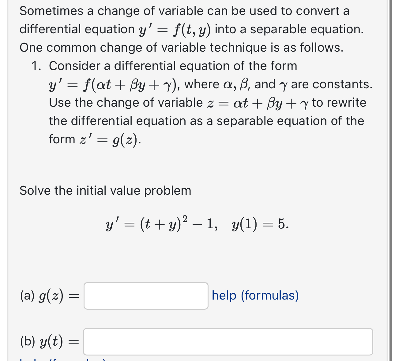 Solved Sometimes a change of variable can be used to convert | Chegg.com