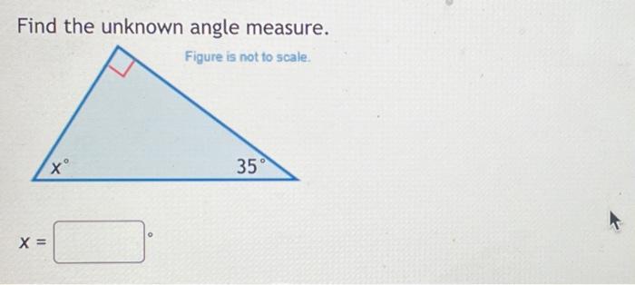 Solved Find the unknown angle measure. | Chegg.com