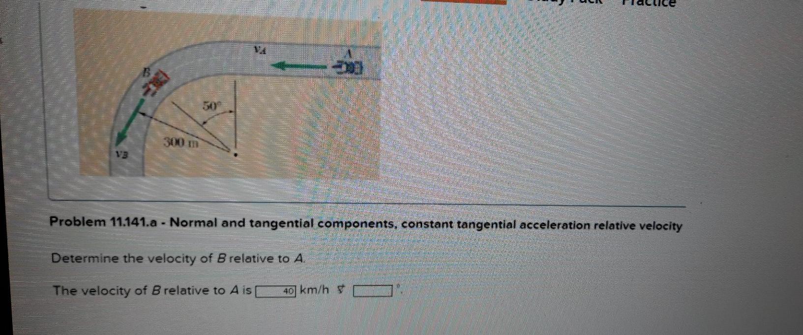 Solved Sum Problem 11.141.a - Normal and tangential | Chegg.com