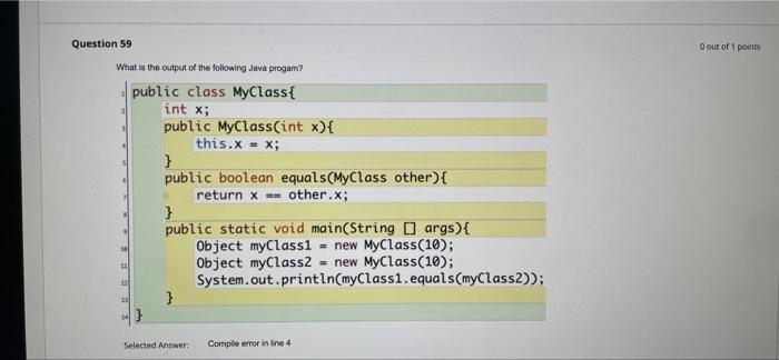 Solved vava public class MyClass { public static int | Chegg.com