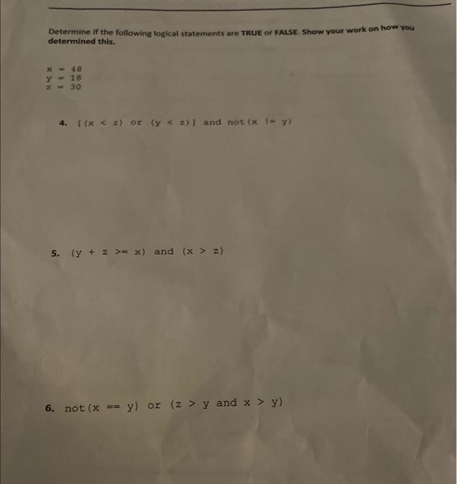 Solved Determine if the following logical statements are | Chegg.com