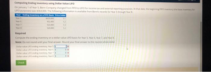Solved Computing Ending Inventory using Doliar-Value LIFo | Chegg.com