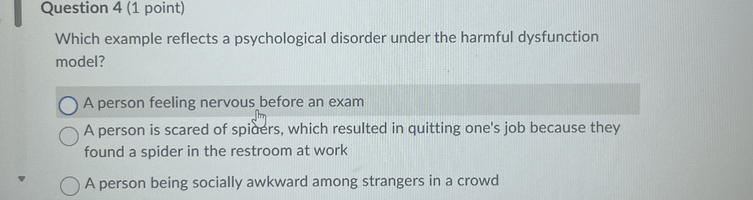 Solved Question 4 (1 ﻿point)Which example reflects a | Chegg.com