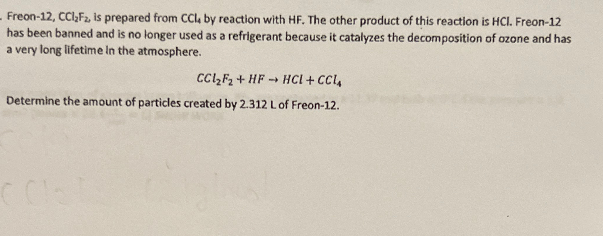 Solved Freon-12, CCl2F2 ﻿is prepared from CCl4 ﻿by reaction | Chegg.com