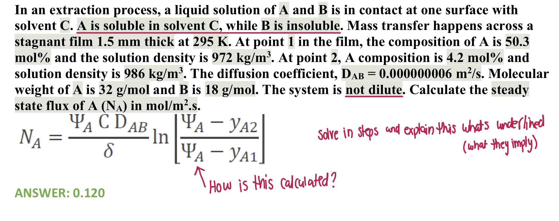 Solved In an extraction process, a liquid solution of A and | Chegg.com