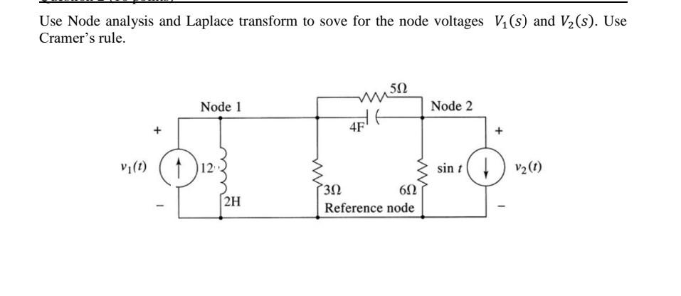 Solved Use Node analysis and Laplace transform to sove for | Chegg.com