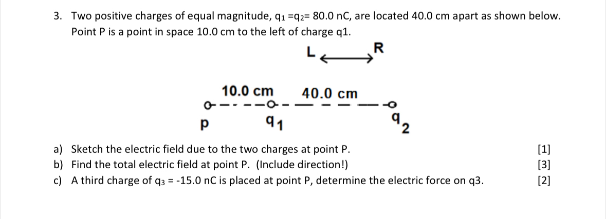 Solved Two positive charges of equal magnitude, | Chegg.com