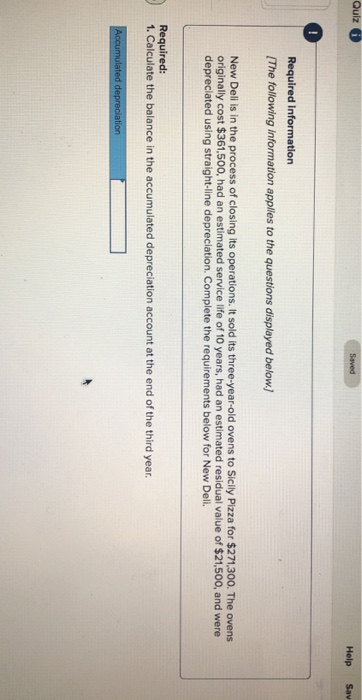 Solved Quiz Saved Help Sav Required Information [The | Chegg.com Solved Quiz Saved Help Sav Required Information [The | Chegg.com
