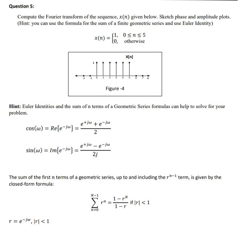 Solved Compute the Fourier transform of the sequence, x(n) | Chegg.com