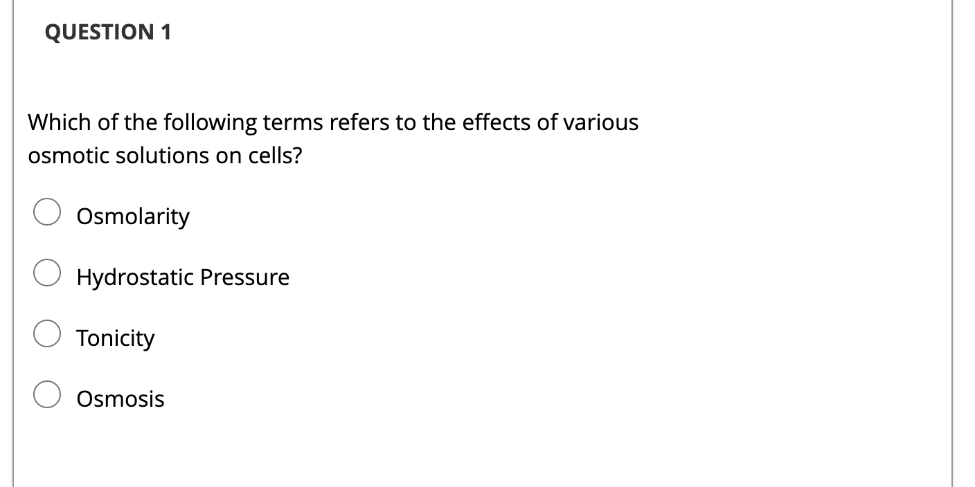 Solved QUESTION 1Which of the following terms refers to the | Chegg.com