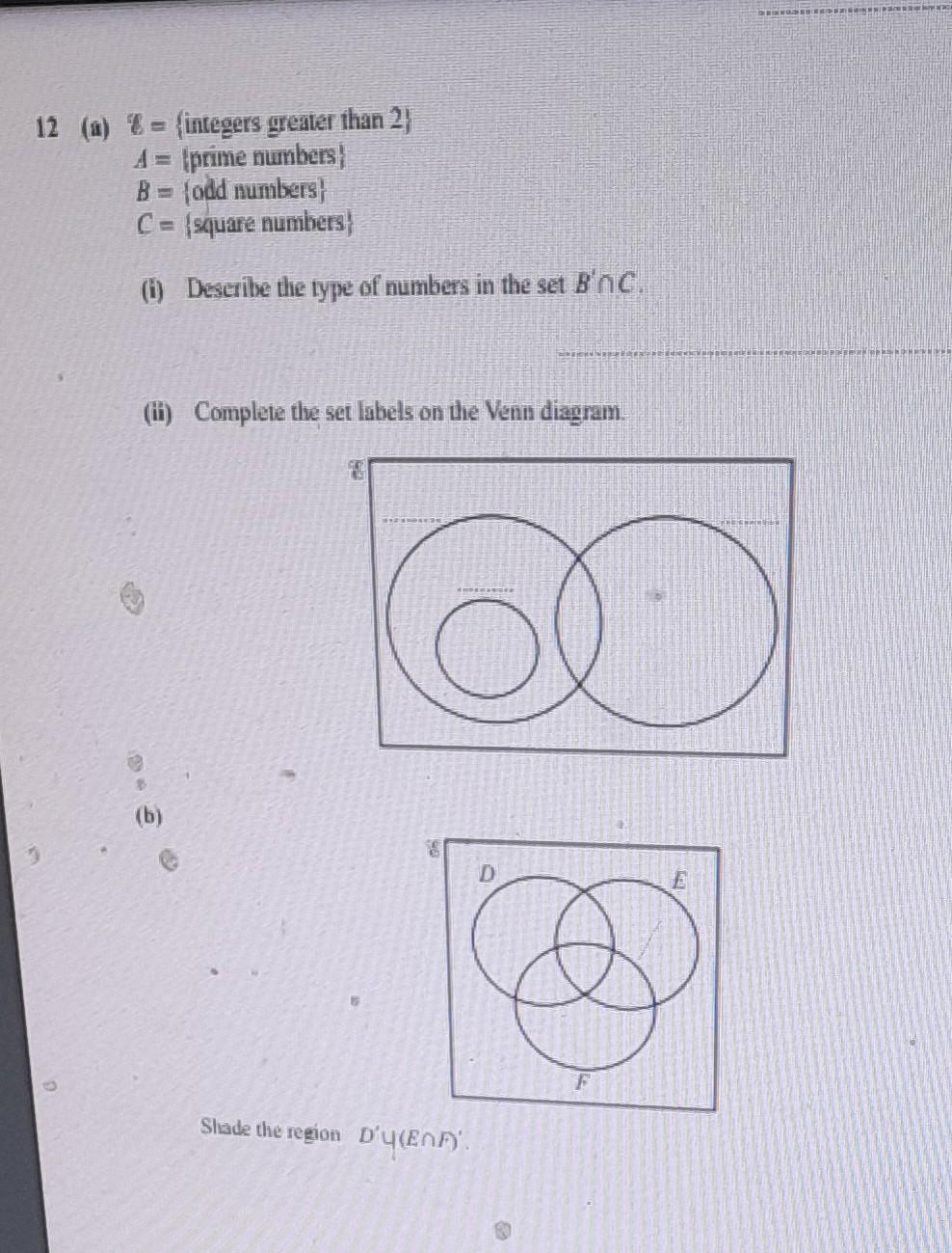 Solved B={ integers greater than 2}A={ paine numbers }B={ | Chegg.com